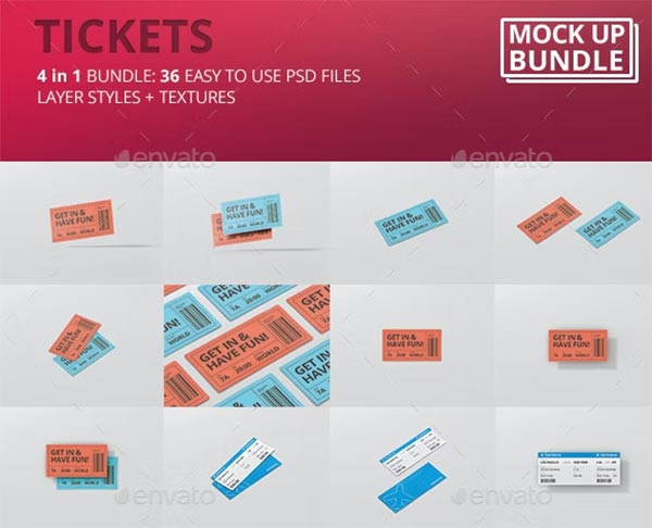 41+ Ticket Mockups | Free & Premium PSD Mockups